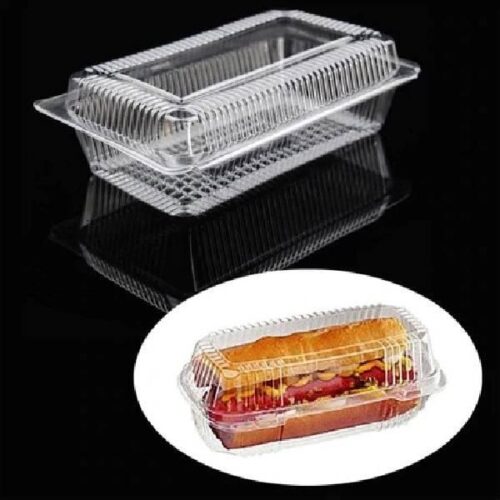 Disposable Hinged Bakery Box Large (Rectangle) Transparent - Suppdock