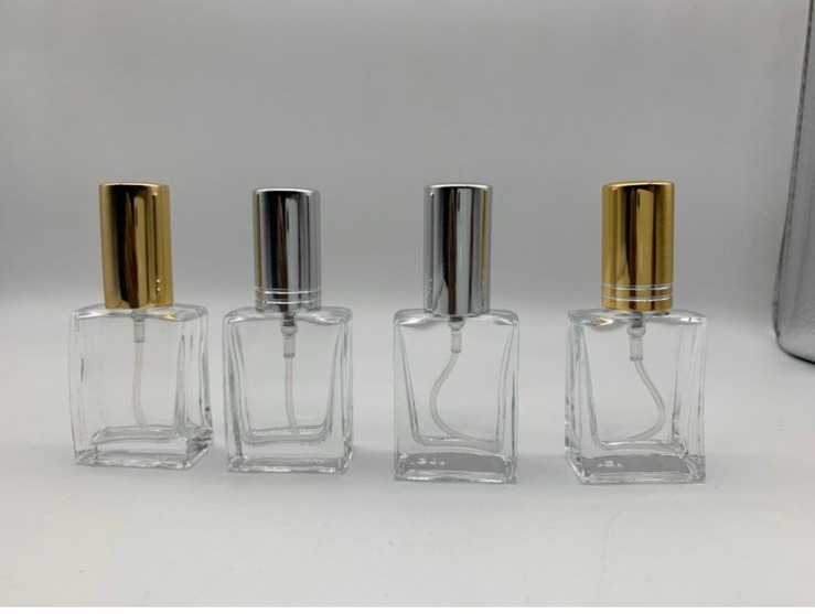 Gold Silver Flat Square Spray Bottle - 10ml - Suppdock